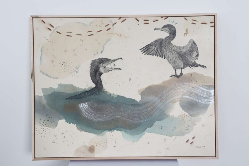 Double Crested Cormorant, Prehistoric Diver - Alicia Hauff Studio
